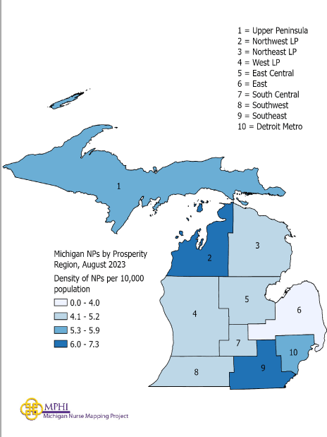 Michigan Nurse Mapping: Michigan Licensed Nurse Practitioners by ...